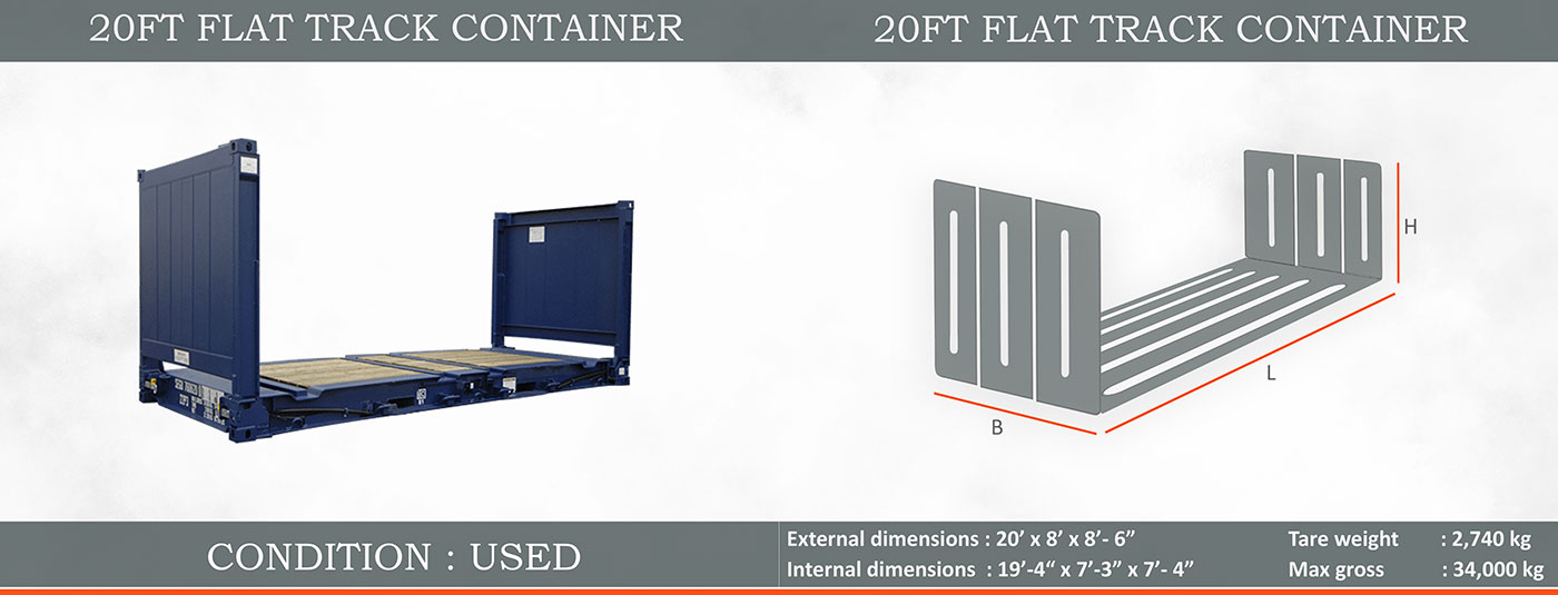 20ft Flat Track Container | Container Hub Trading