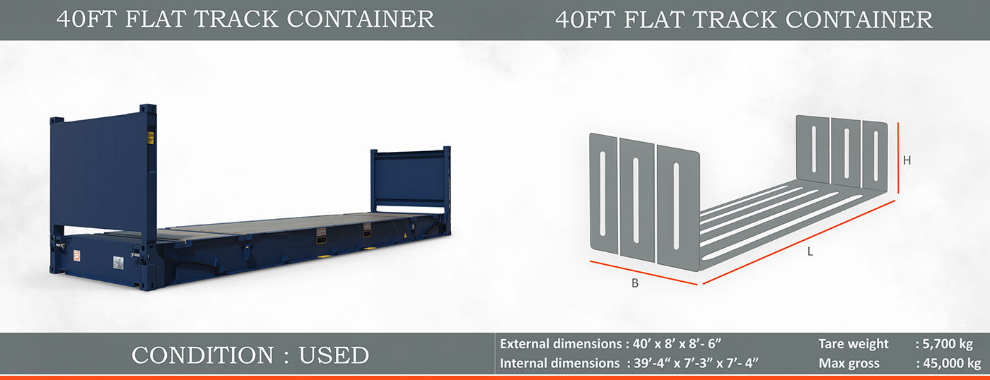 40ft Flat Track Container - Container Hub Trading